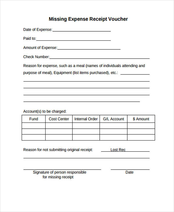 Expense Receipt Templates 8 Free Sample Example Format Download