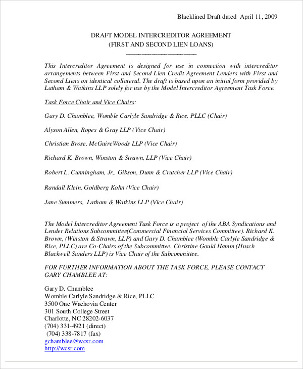 6+ Intercreditor Agreement Templates - Free Samples, Examples Format ...