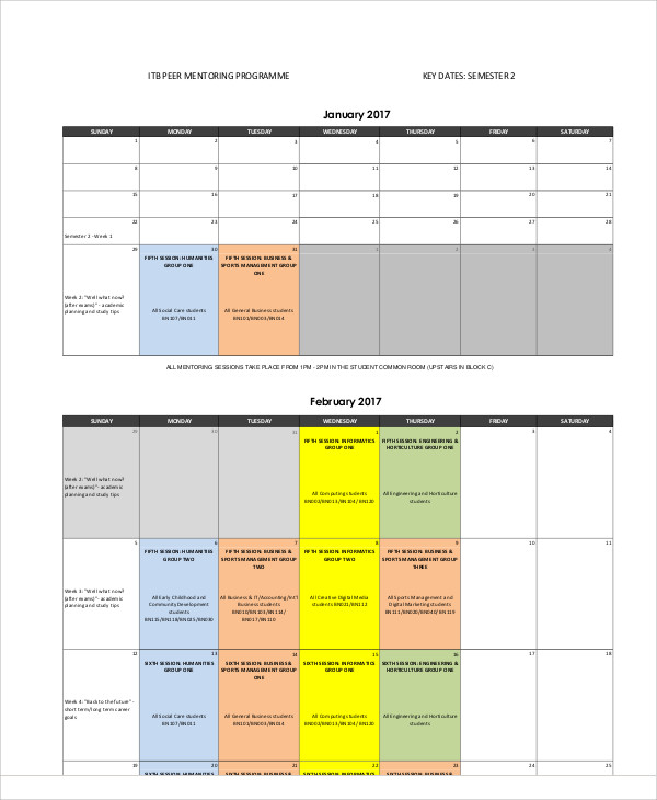 23 Business Calendar Templates Word PDF