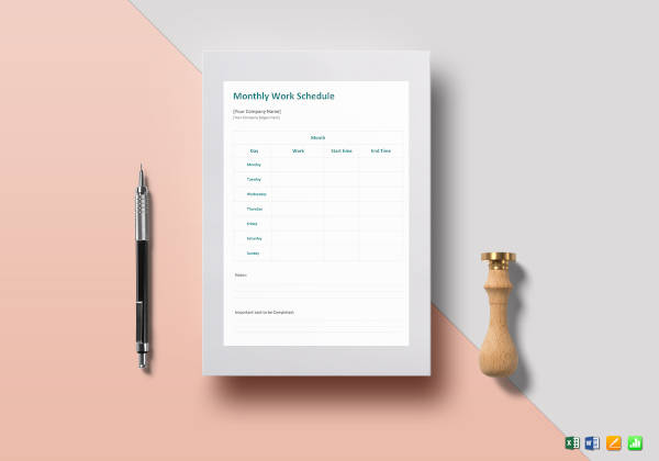 Work Schedule Template - 20+ Free Sample, Example Format Download