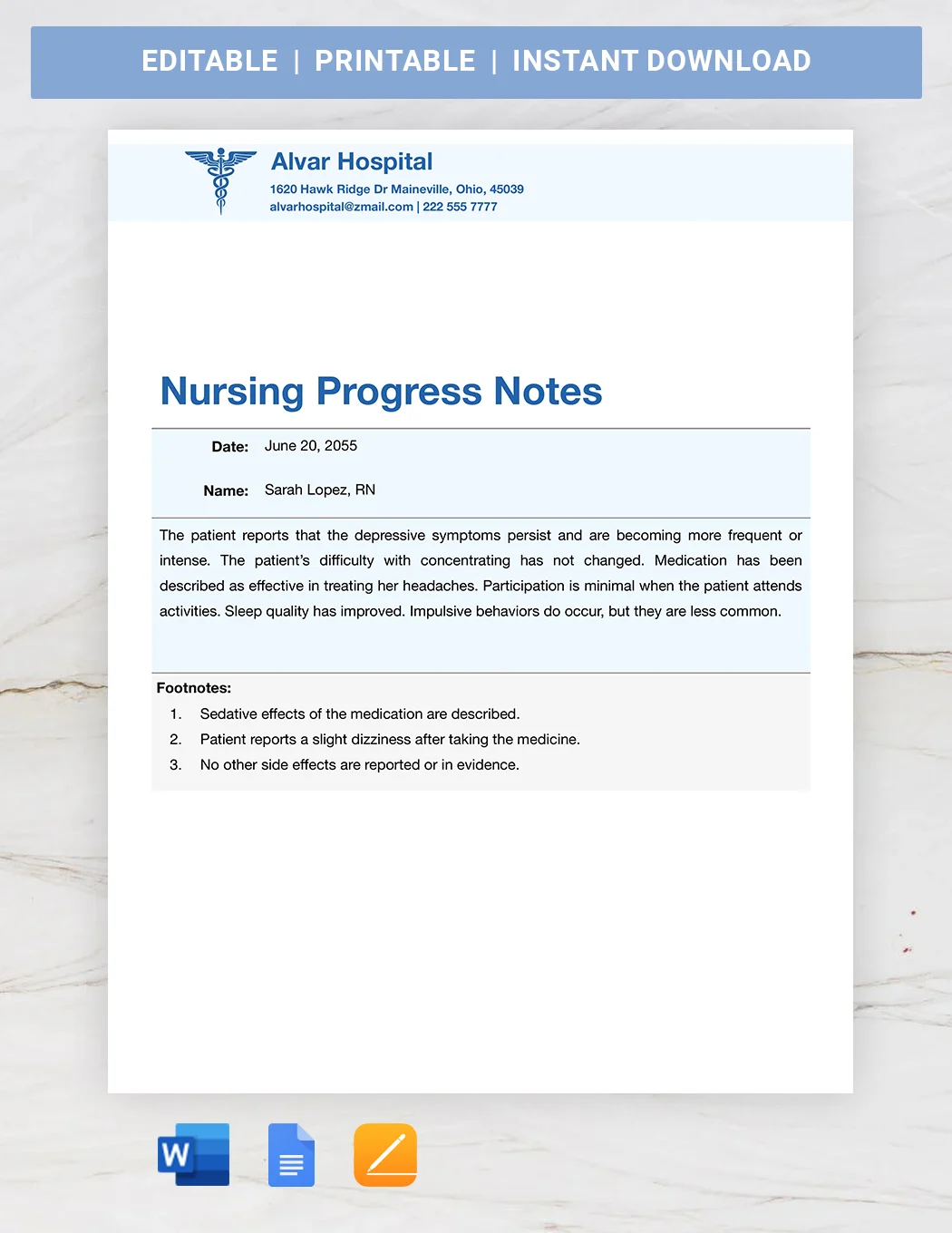 Nursing Note Templates - 9+ Free Word, PDF Format Download