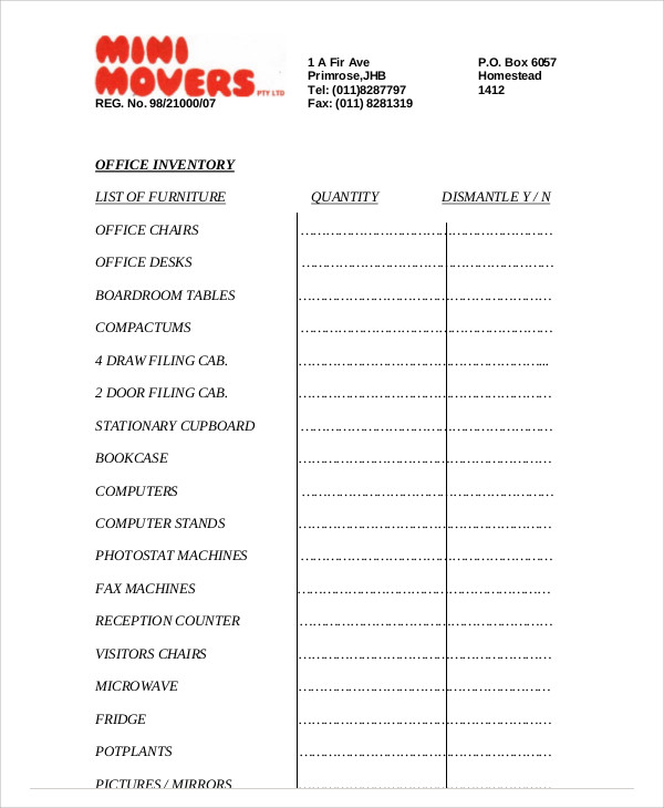 7+ Office Inventory Templates - Free sample, Example Format Download