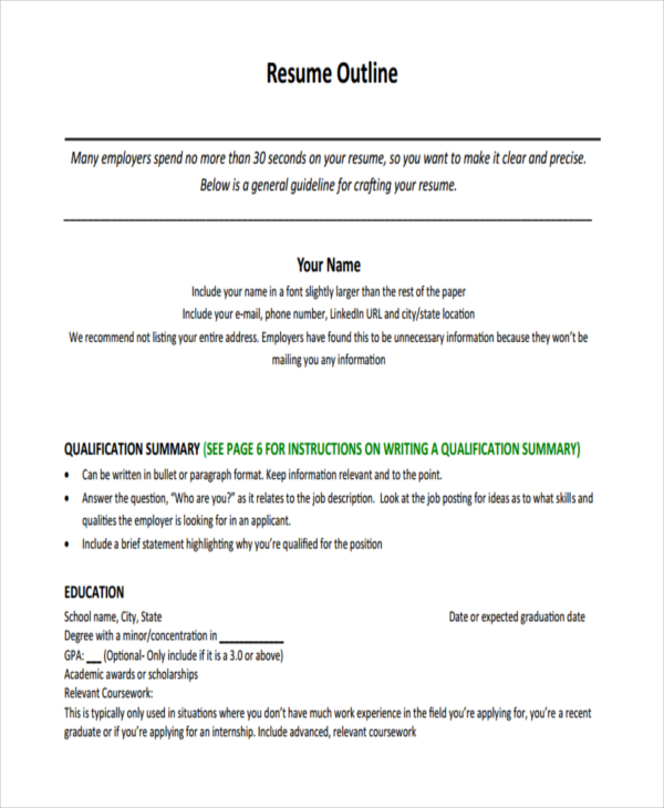 37+ Best Outline Examples in MS Word | Google Docs | Apple Pages | PDF