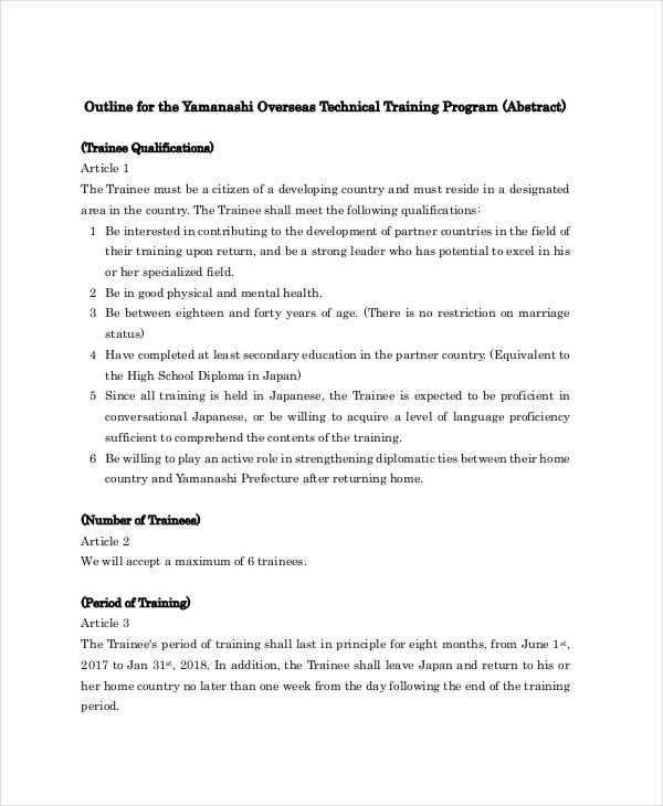 10+ Training Outline Templates - PDF, Word, Apple Pages