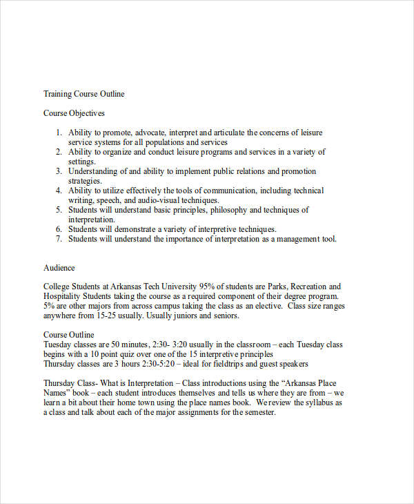 10+ Training Outline Templates - PDF, Word, Apple Pages