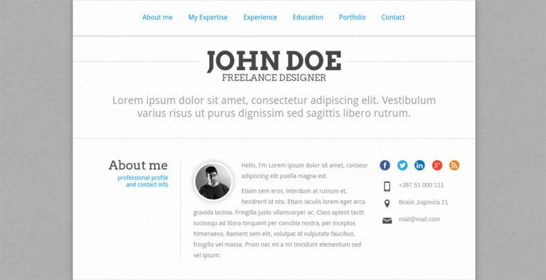 12+ Bootstrap Resume Templates - Responsive, HTML Bootstrap, Developer ...
