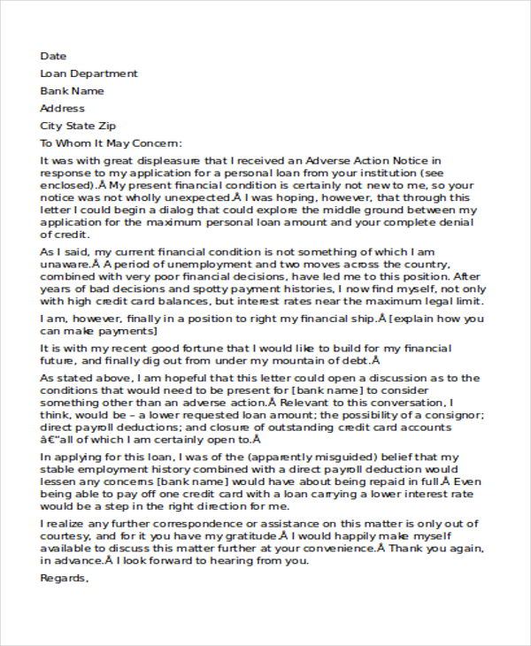 Loan Rejection Letter Templates - 10+ Word, PDF Format Download