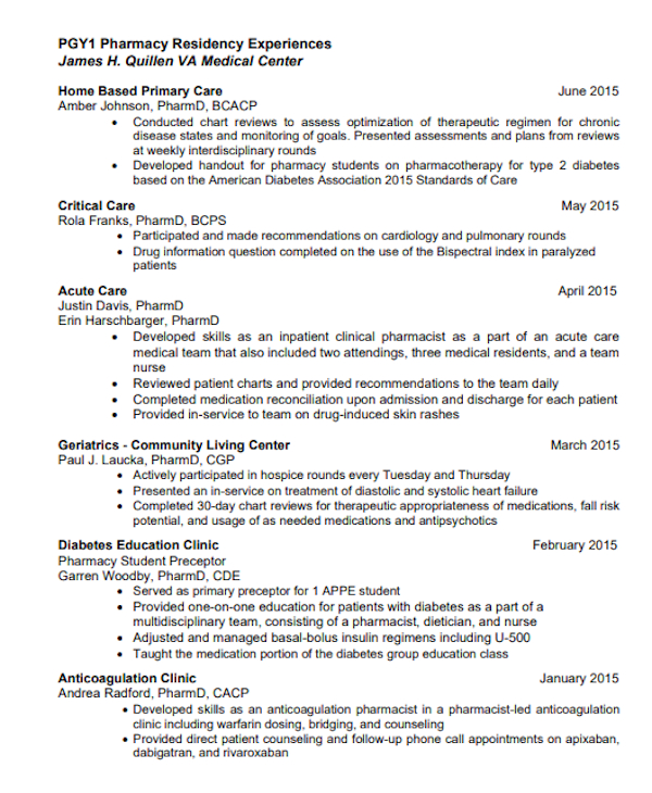 14+ Pharmacist Curriculum Vitae Templates - Free Word, PDF Format Download