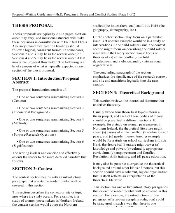 Thesis Proposal Template-9+ Free Word, PDF Format Download