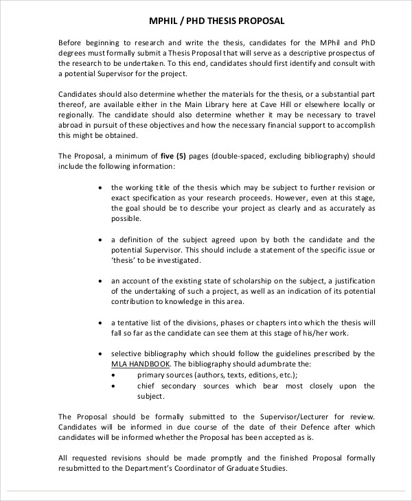 10+ Thesis Proposal Templates - Free Samples, Examples Format Download