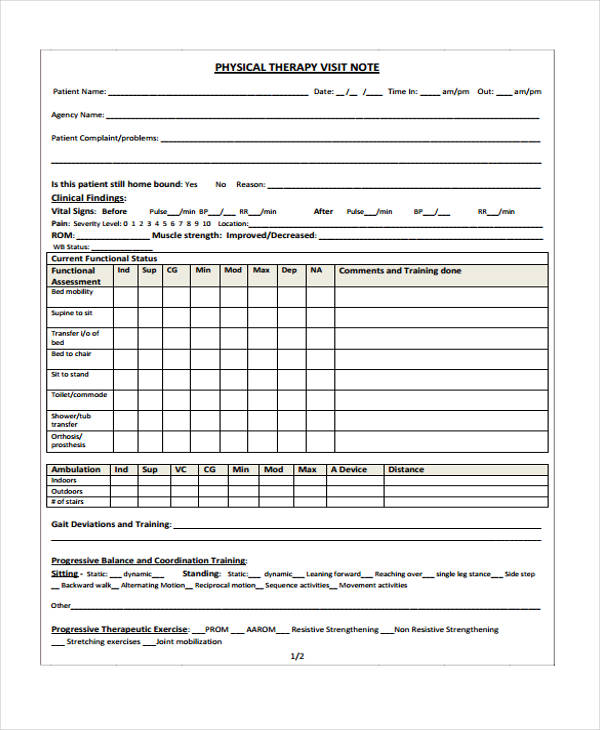 Therapy Note Templates 6 Free Word PDF Format Download