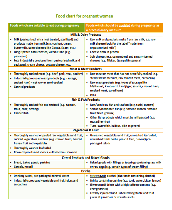 7+ Food Chart Templates - Free Sample, Example Format Download