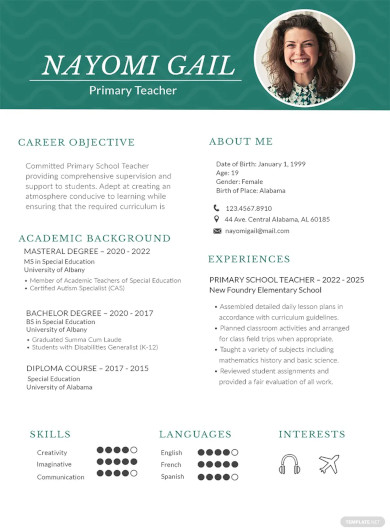 18+ Teacher Resume Templates - PDF, DOC, Pages, Publisher