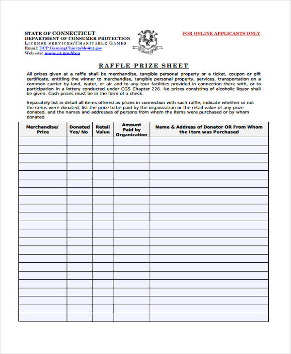 8 Raffle Sheet Templates Free Sample Example Format Download