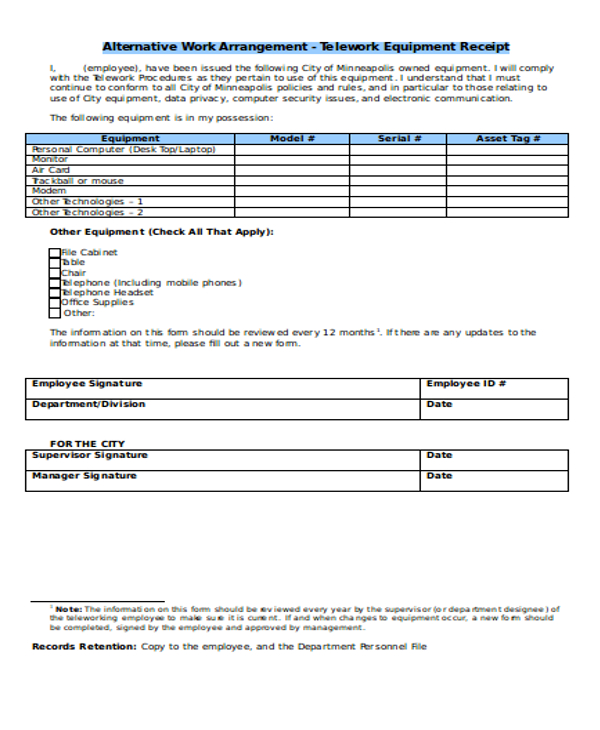 8+ Work Receipt Templates -Word, PDF
