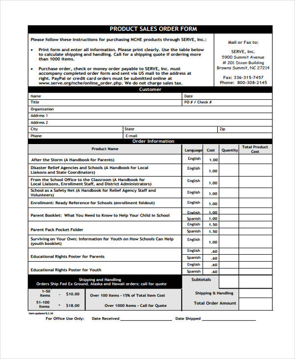 21 Free Order Templates