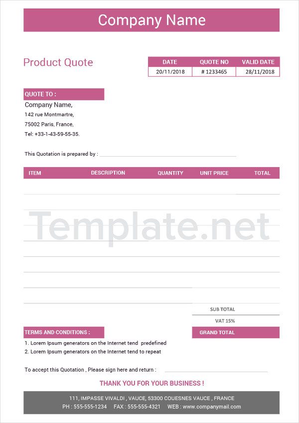 37+ Best Quotation Templates - AI, Google Docs, Apple Pages, Word ...