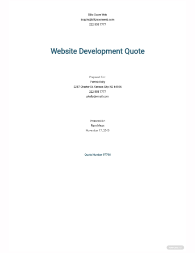 16+ Website Quotation Templates - PDF, Word, Google docs, Apple pages
