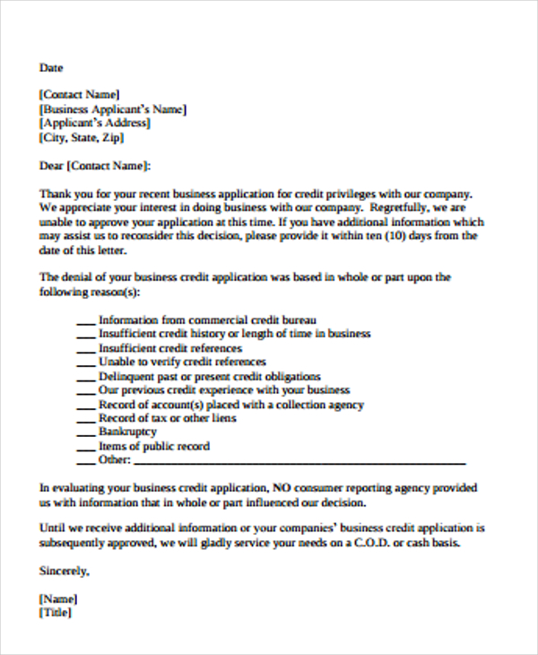 9 Professional Rejection Letter Free Sample Example Format Download