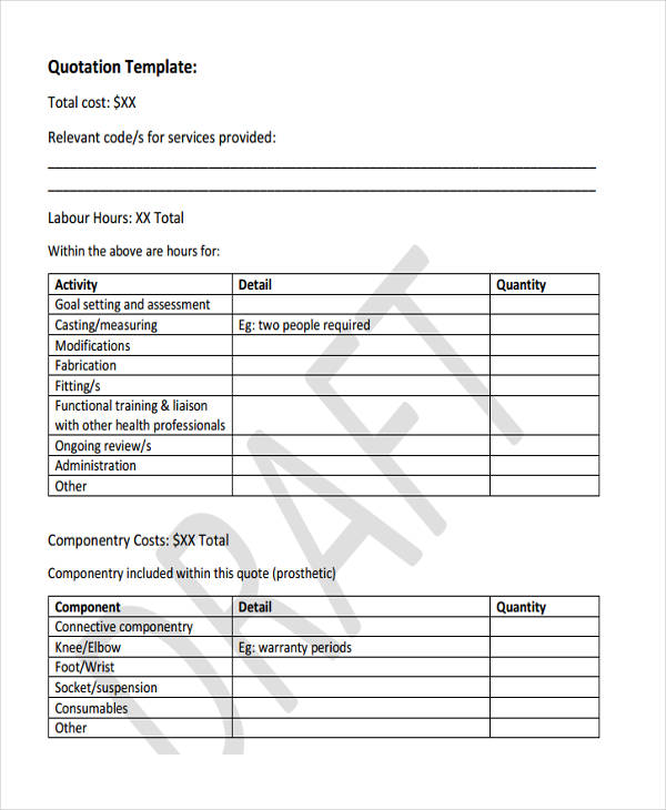 14+ Professional Quotation Templates - PDF, Word