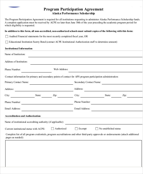 Participation Agreement Template - 10+ Free Word, PDF Format Download