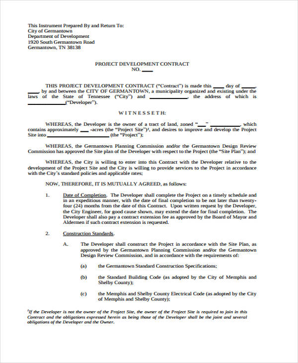 11+ Project Contract Templates - Word, PDF, Google Docs, Pages