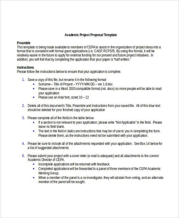 8+ Academic Proposal Templates - Word, PDF