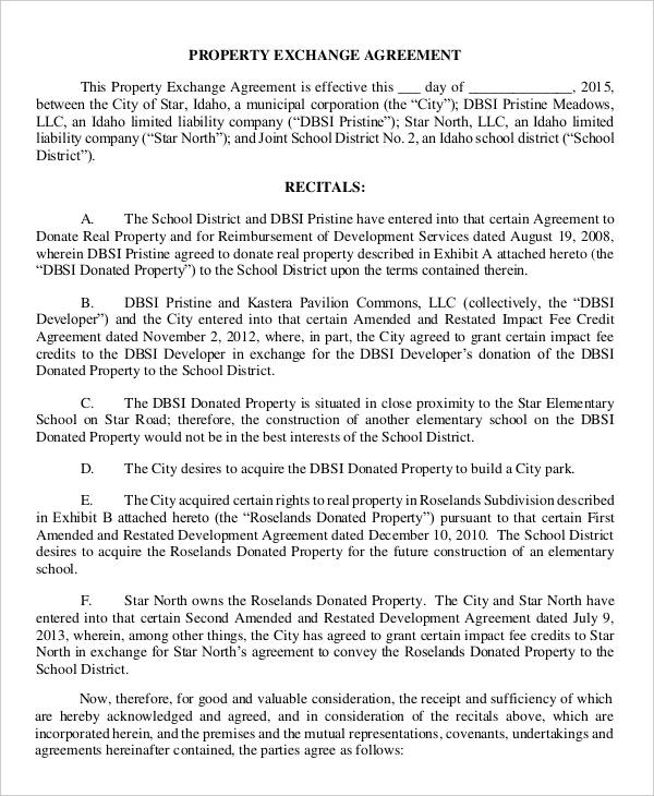Exchange Agreement Template -15+ Free Word, PDF Format Download