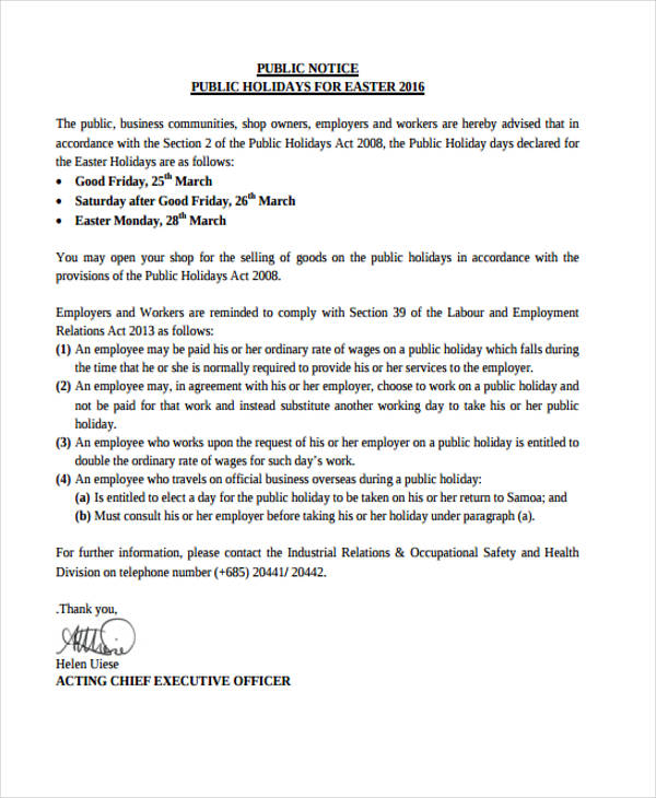 23+ Notice Templates