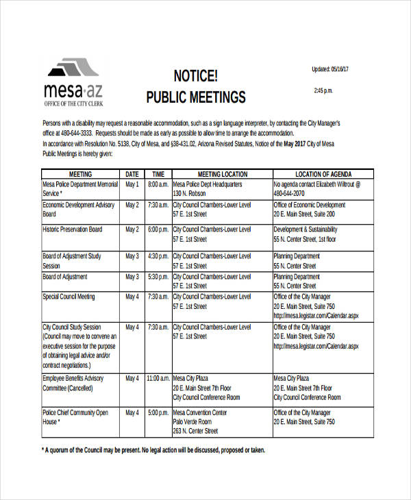 19+ Meeting Notice Templates - PDF, Google Docs, MS Word, Apple Pages