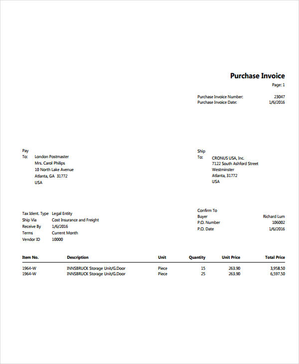 7+ Cash Invoice Templates - Word, PDF, Excel