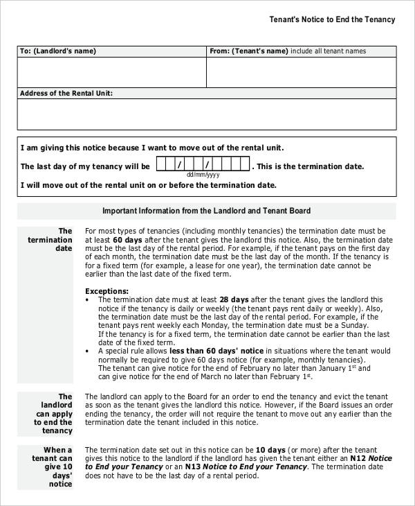 Rental Notice Templates - 6+ Free Word, PDF Format Download