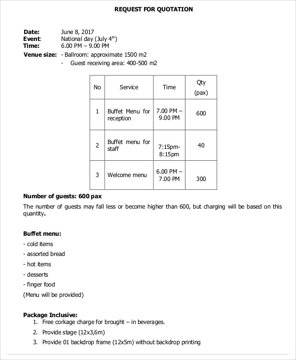 10+ Event Quotation Templates - Word, PDF