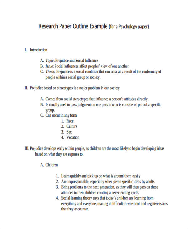 10 Paper Outline Templates - Free Sample,Example Format Download