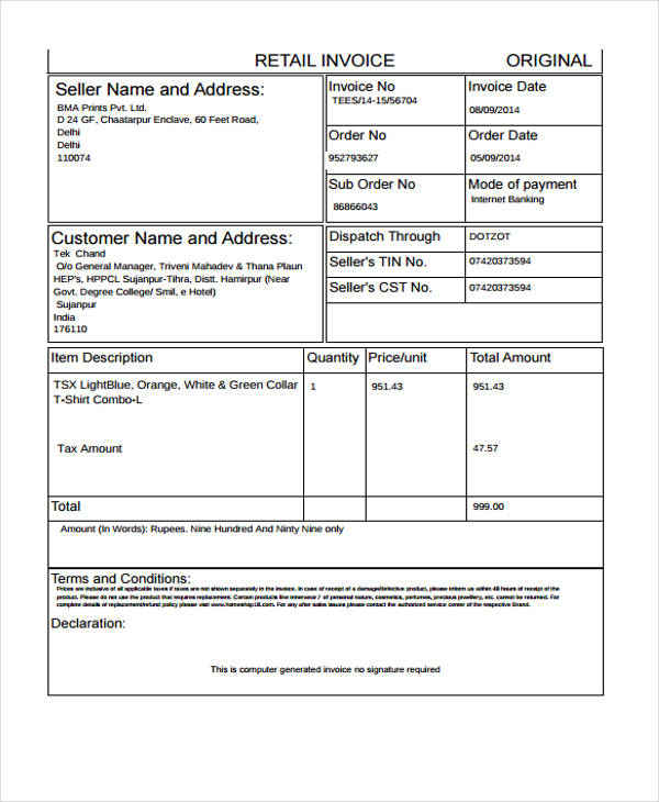 38+ Sample Invoice Templates - Word, PDF, Excel