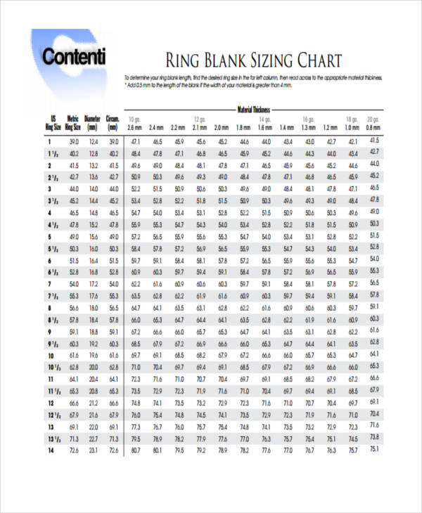 Measurement Chart Templates 9 Free Sample Example Format Download