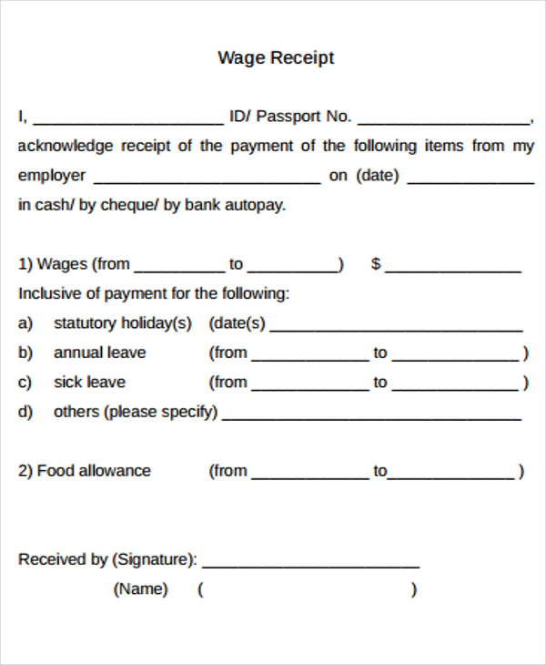 15+ Salary Receipt Templates - Free Sample, Example Format Download