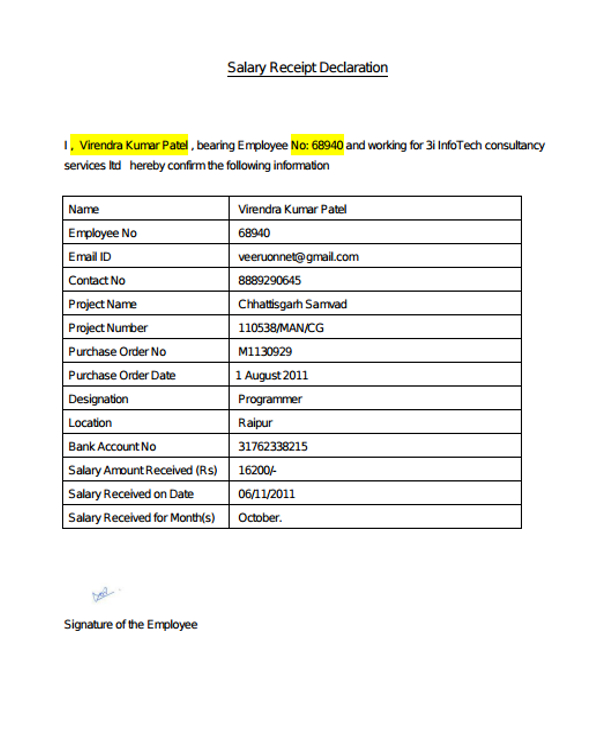 15+ Salary Receipt Templates - Free Sample, Example Format Download