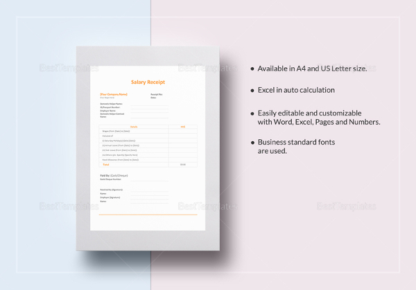 15+ Salary Receipt Templates - Free Sample, Example Format Download
