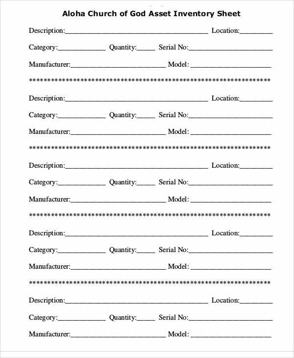 7+ Church Inventory Templates - Word, PDF