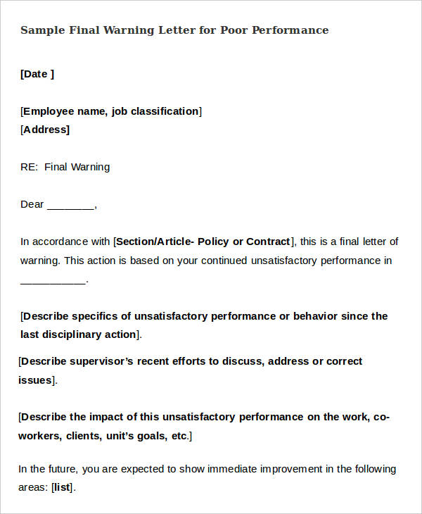 26+ Warning Letter Example Template