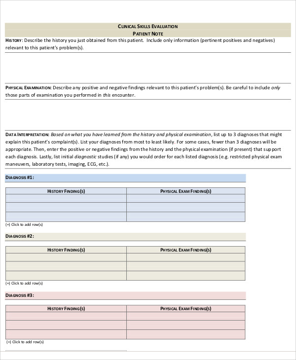 Patient Note Templates - 7+ Free Samples, Examples Format Download