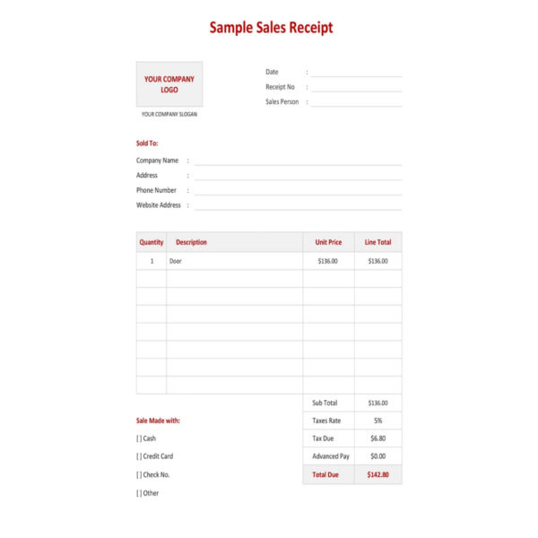 30+ Free Receipt Templates