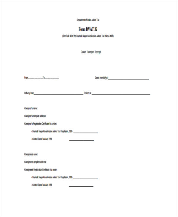 6+ Transport Receipt Templates - Free Samples, Examples Format Download