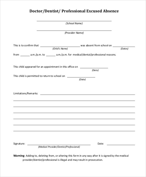 37 Free Doctors Note Templates