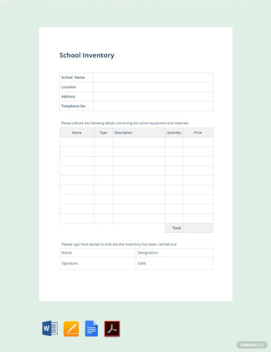 8+ School Inventory Templates - Word, PDF