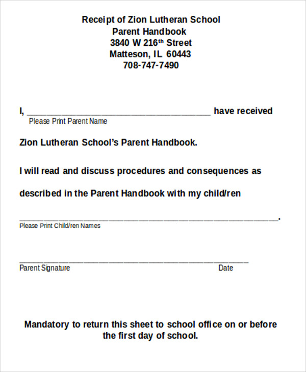24+ School Receipt Templates - Free Word, PDF Format Download