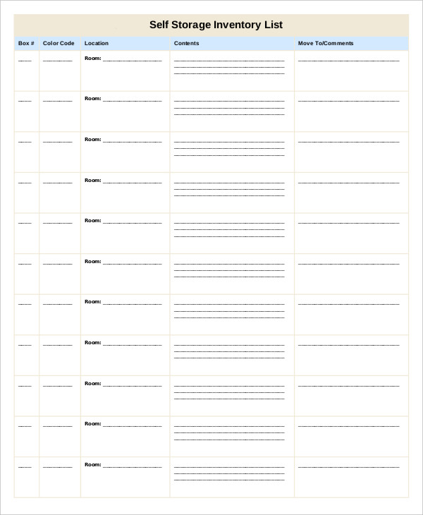 6+ Storage Inventory Templates - Word, PDF
