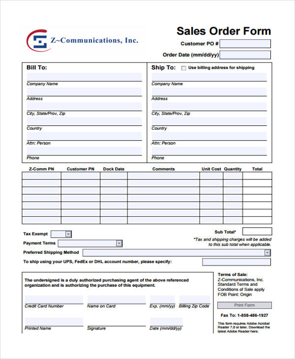 21 Free Order Templates