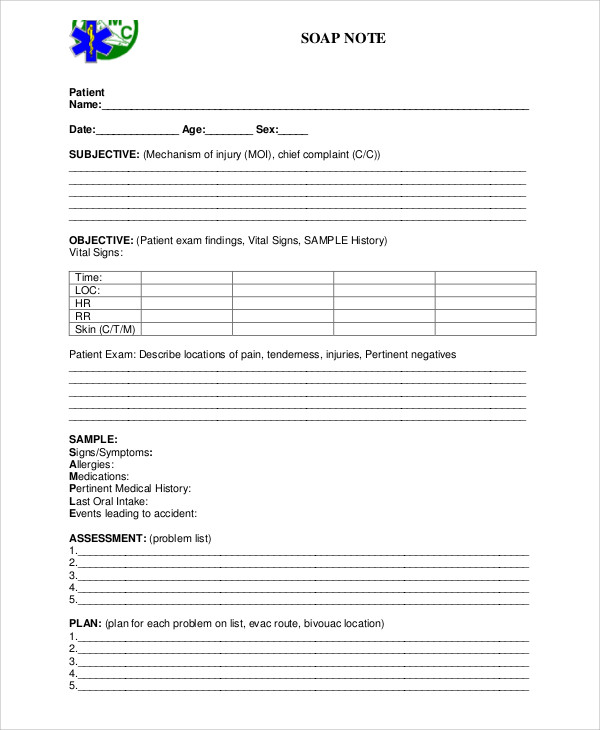 Patient Note Templates - 7+ Free Samples, Examples Format Download
